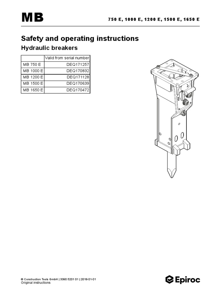 Epiroc Safety and Operating Instructions MB | PDF | Safety | Elevator