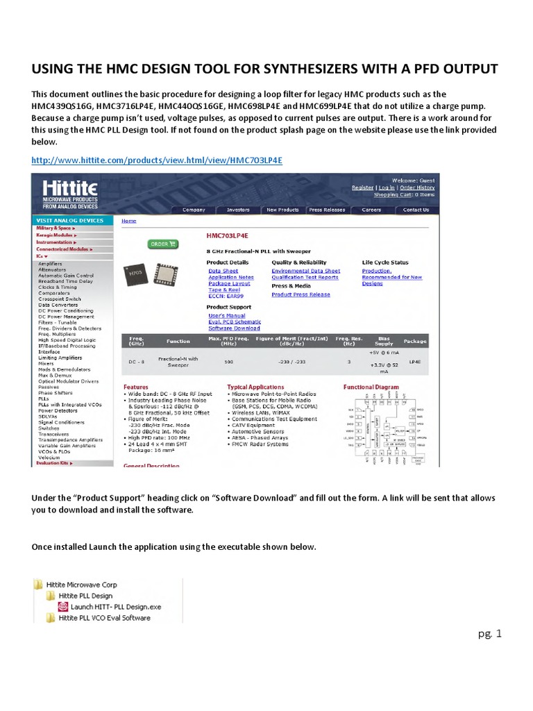 Using The HMC Design Tool For Synthesizers With A PFD Output | PDF ...