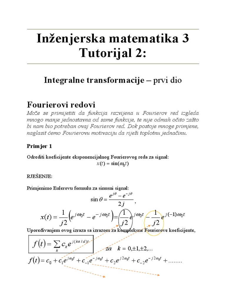 Inzenjerska Matematika 3 - Predavanje 1 | PDF