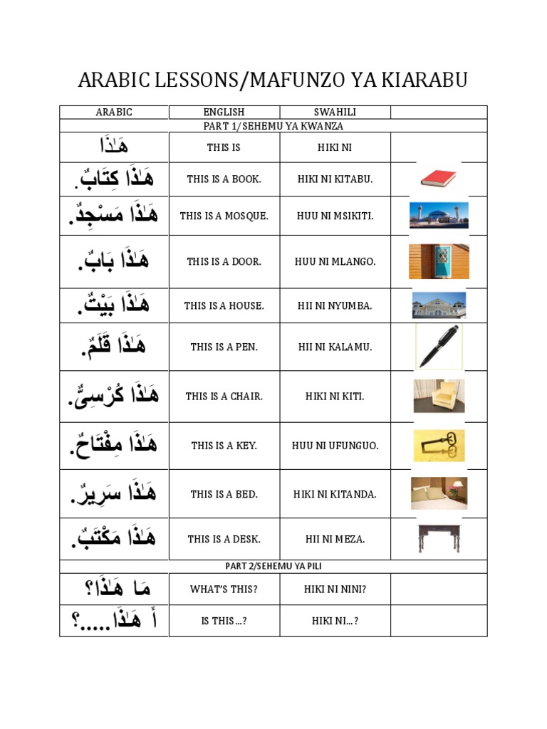 Arabic Language Lesson | Download Free PDF | Languages | Language Arts ...