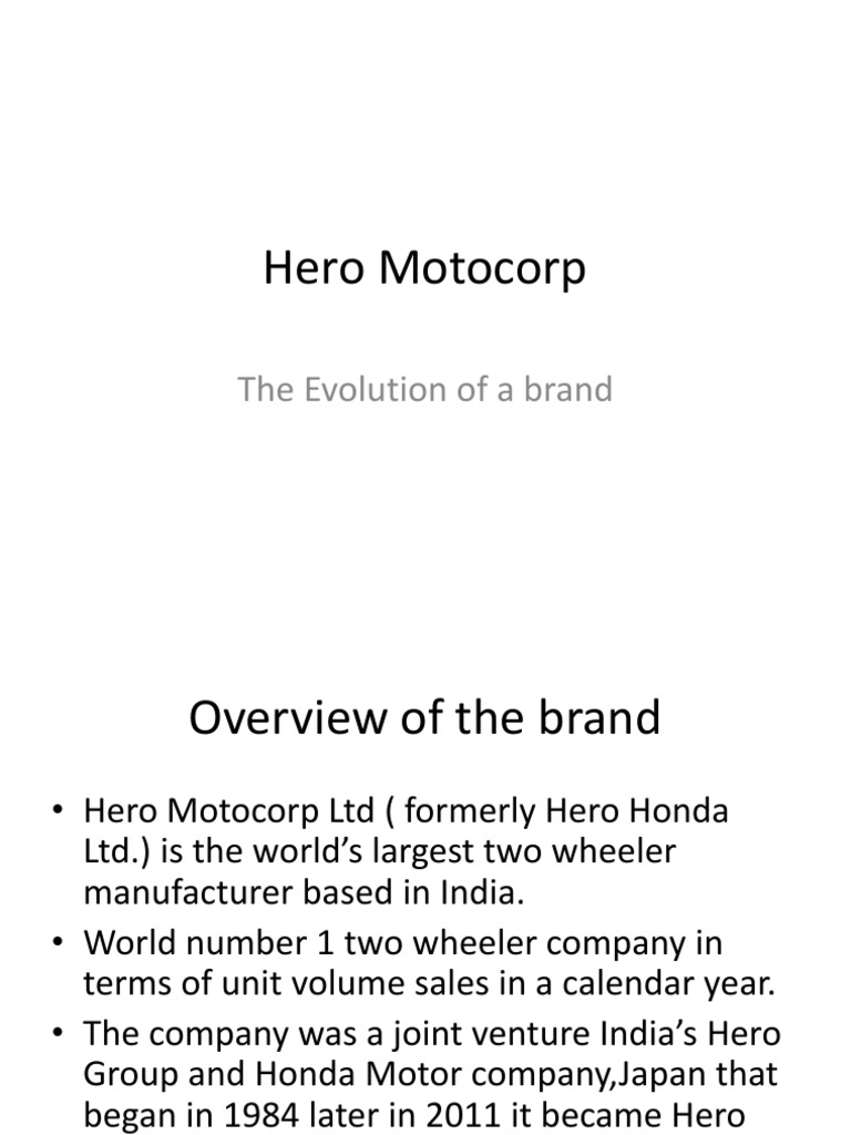 Hero Motocorp: The Evolution of A Brand | PDF | Business | Finance ...