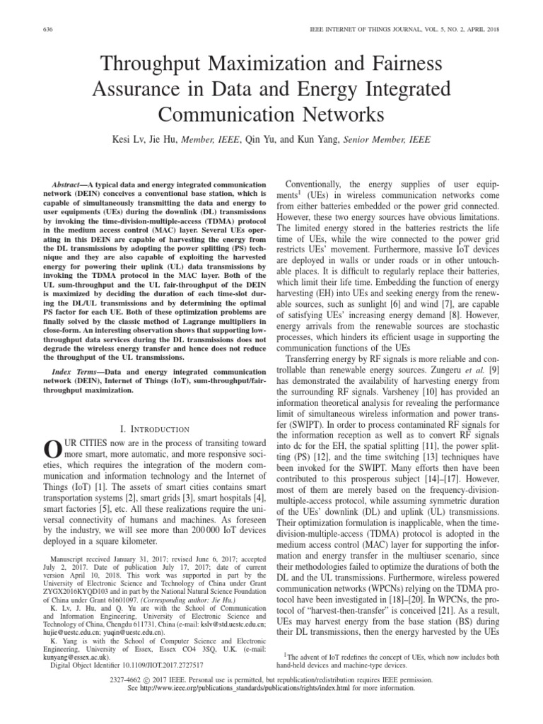 Throughput Maximization and Fairness Assurance in Data and Energy Integrated Communication ...
