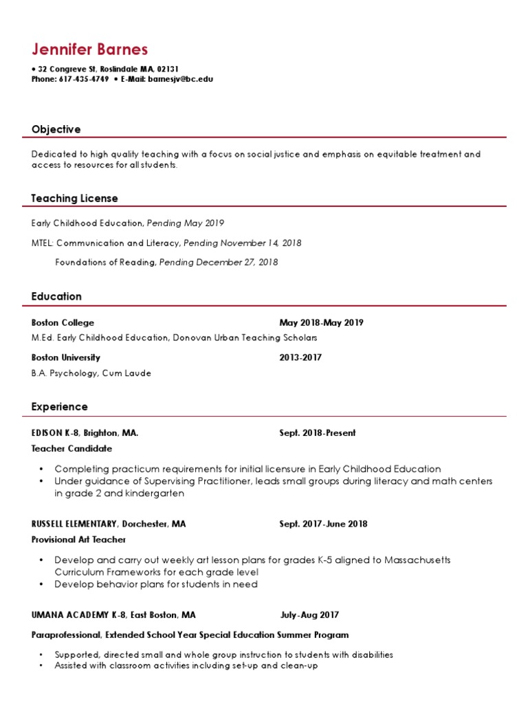 Barnes Resume 2018 | PDF