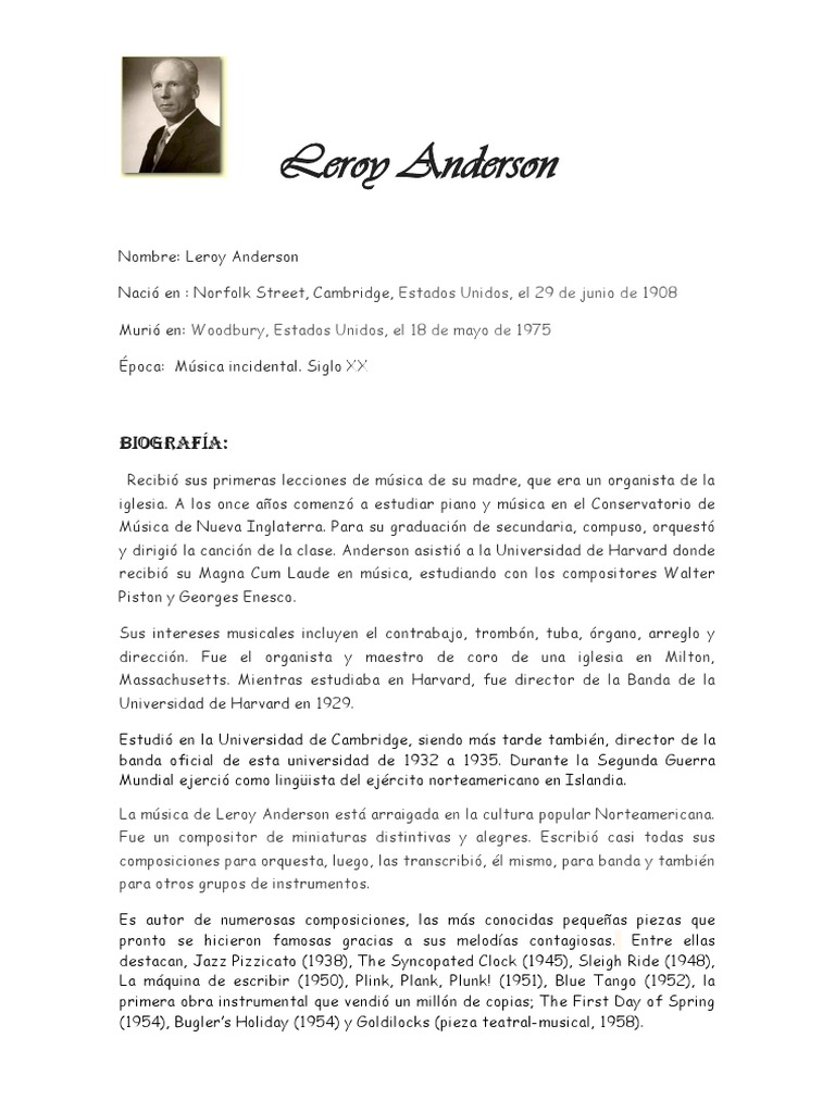Leroy Anderson | PDF | Arte