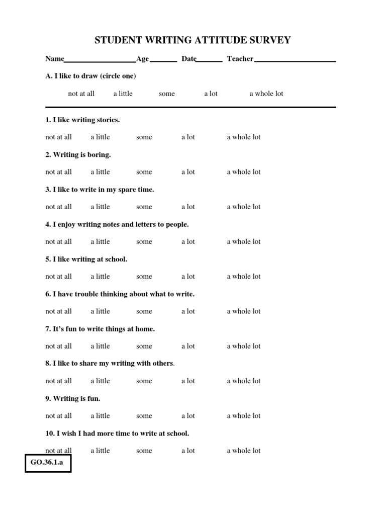 Attitude Survey - Portrait | PDF | Question | Linguistic Morphology