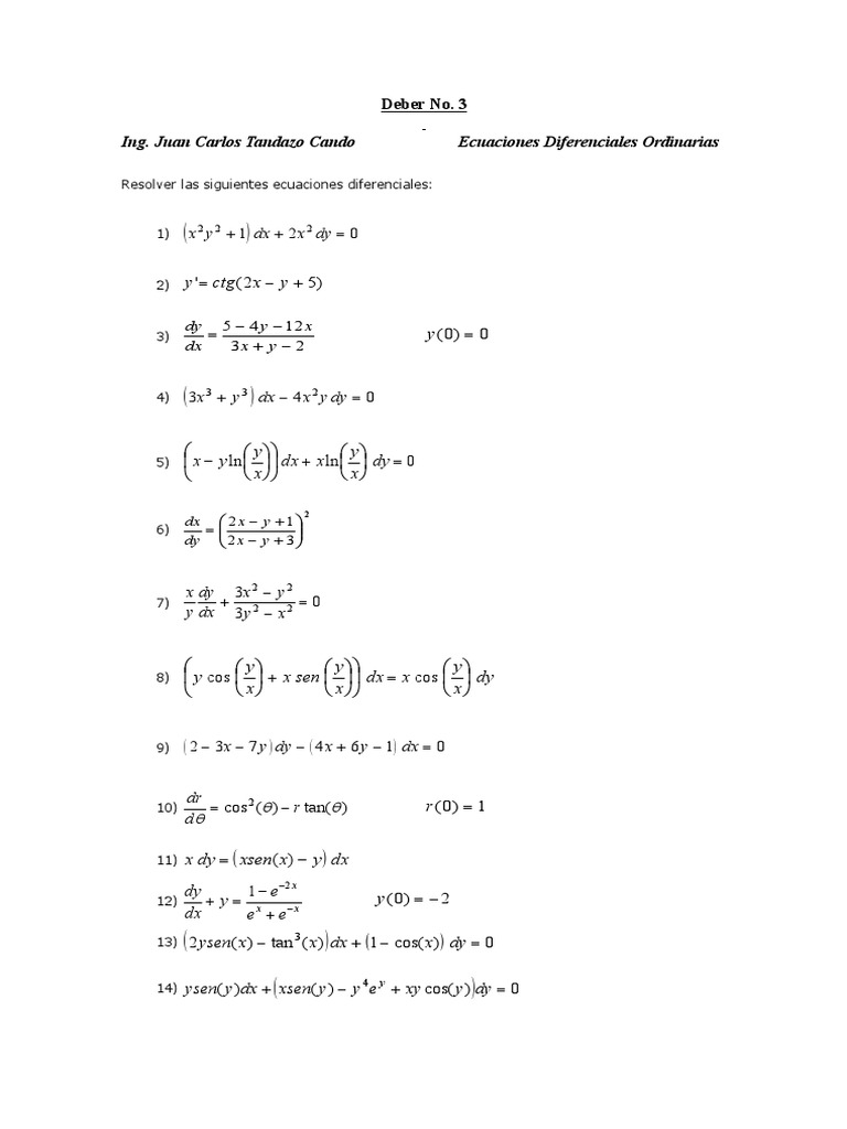 Deber 3 de EDO | PDF