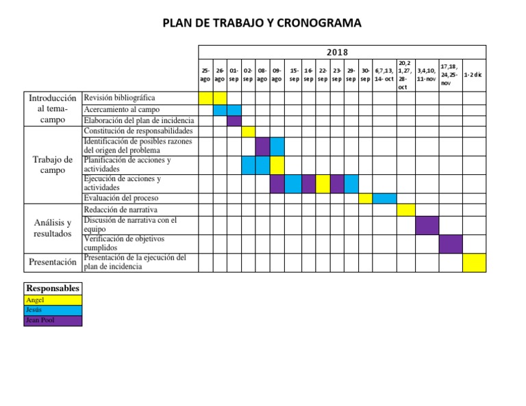 Plan De Trabajo Y Cronograma Pdf Business