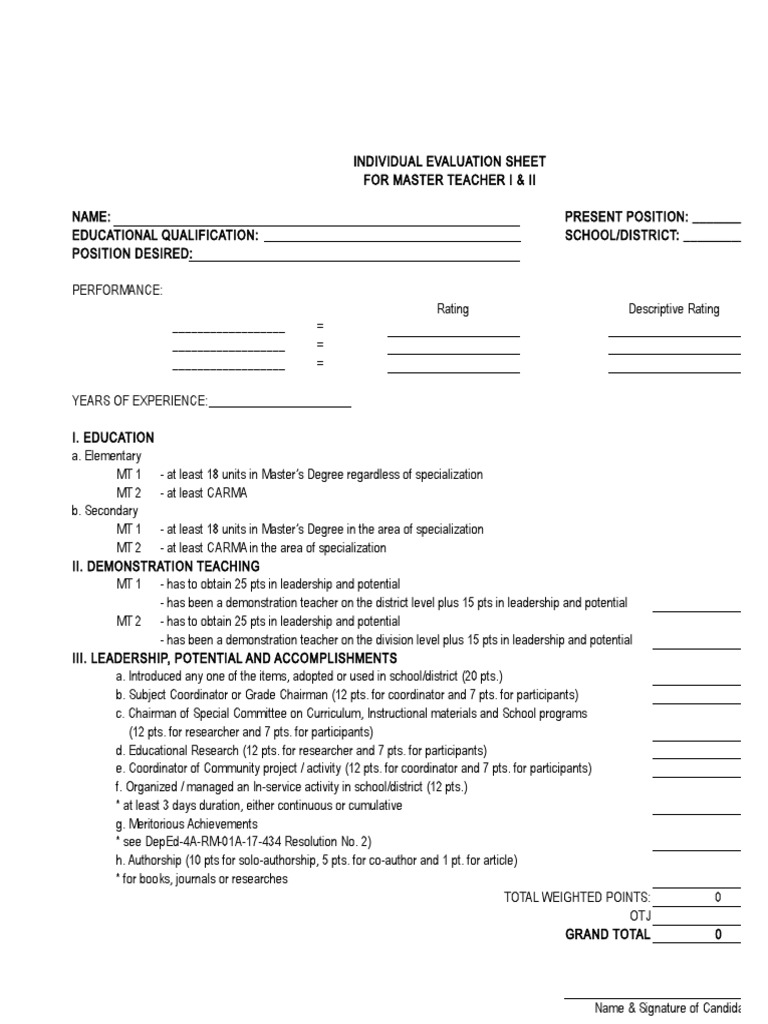 Master Teacher-Division Ranking | PDF | Master's Degree | Academic Degree