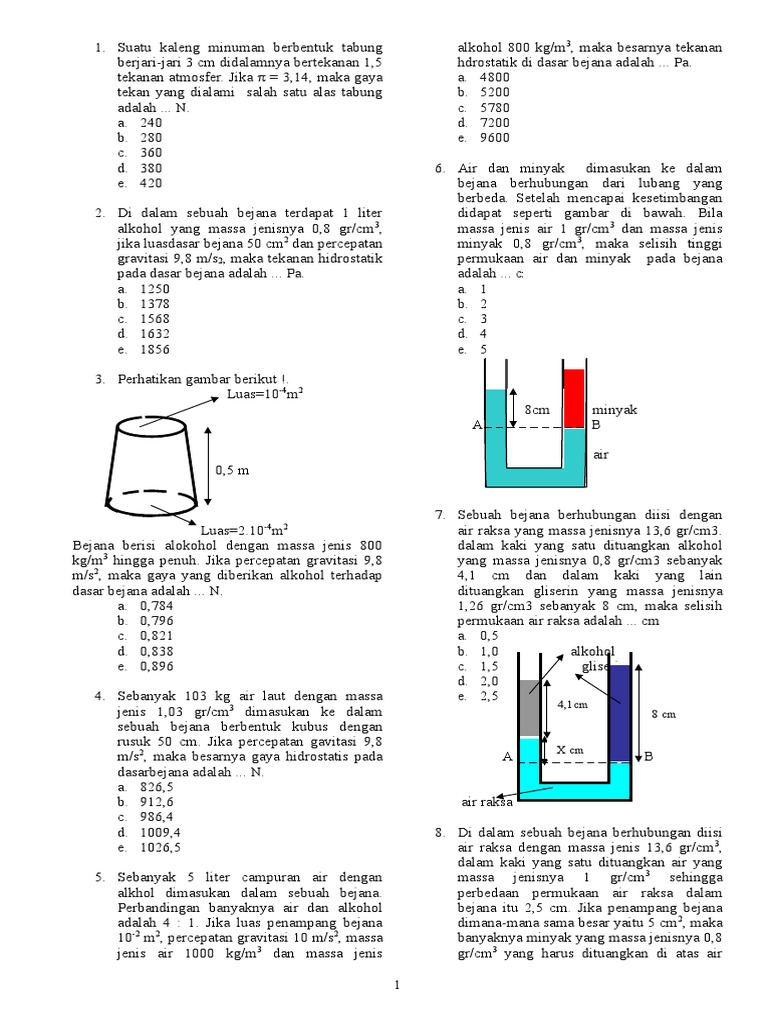 30 Contoh Soal Fluida Statis Agnes Clements - Riset