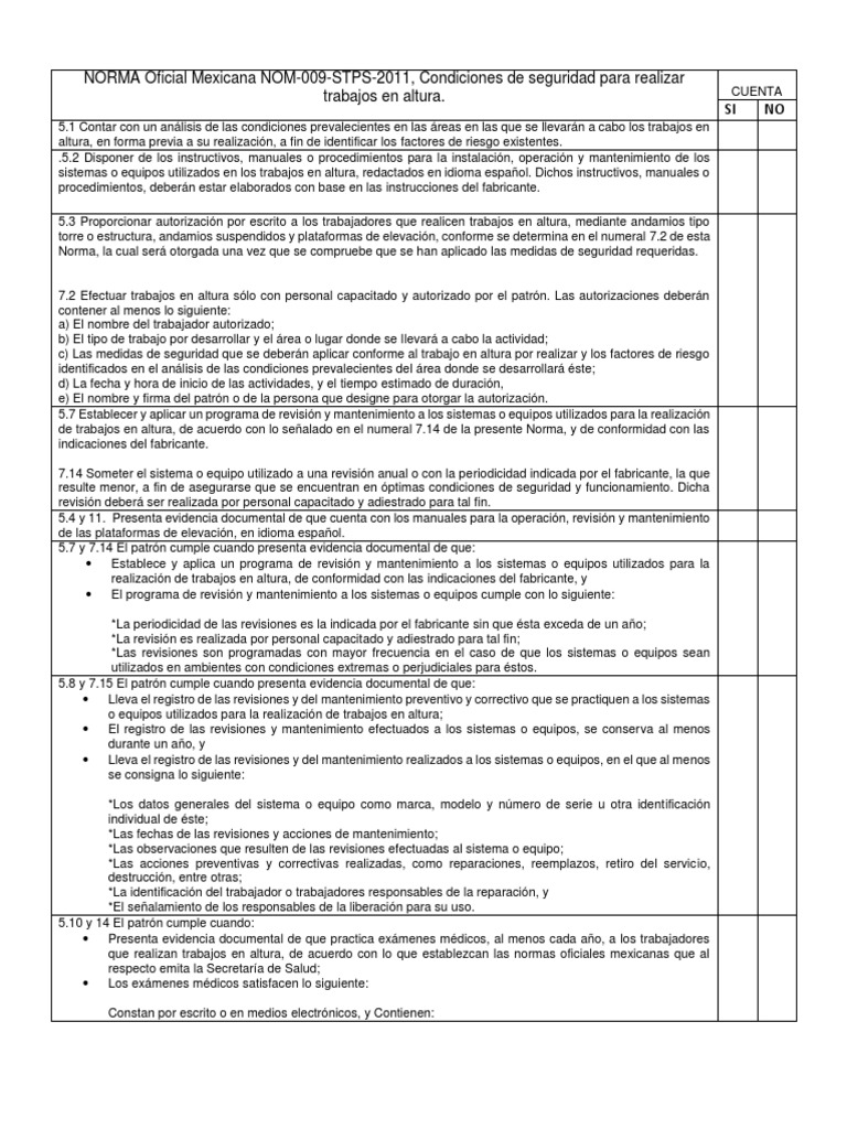 NORMA Oficial Mexicana 009 | PDF | Andamio