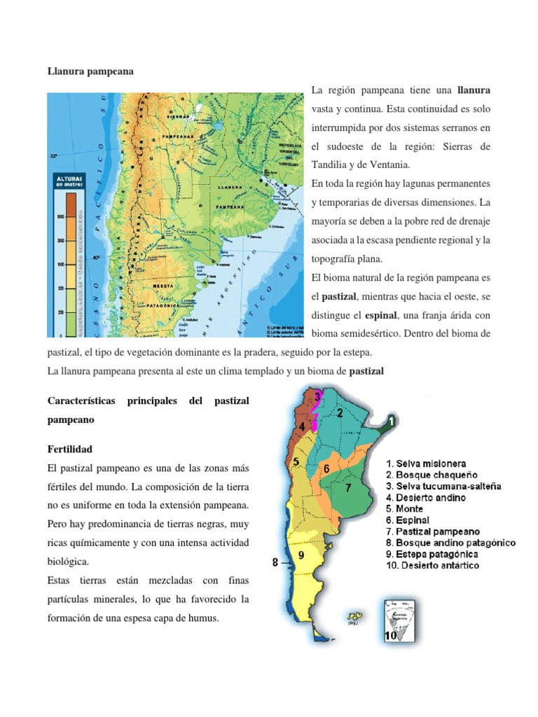 Mapa y características del pastizal pampeano | PDF | Geografía Física ...