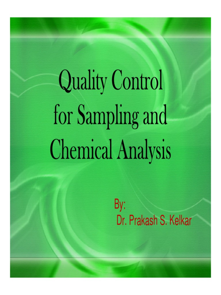 Quality Control For Sampling and Chemical Analysis | PDF | Calibration ...