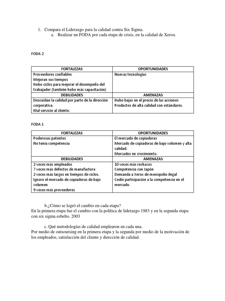Caso Xerox | PDF | Six Sigma | Monopolio