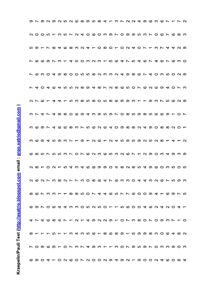 Test Kraepelin Dan Pauli Untuk Seleksi Kerja Dan Masuk Perguruan Tinggi ...