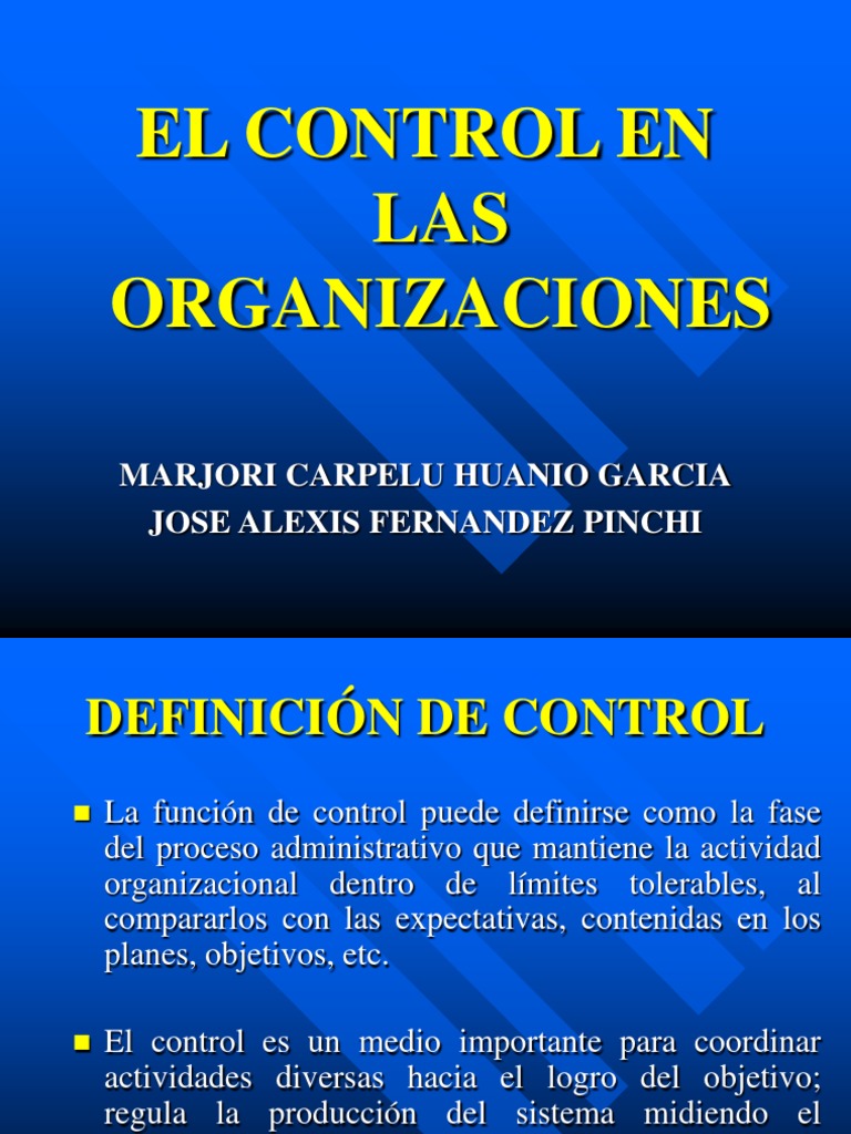 Control en Las Organizaciones | PDF | Planificación | Business