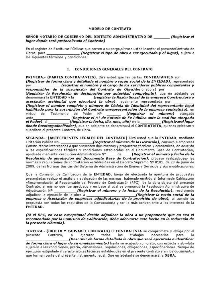 Modelo de Contrato Empresa | PDF | Topografía | Derecho laboral
