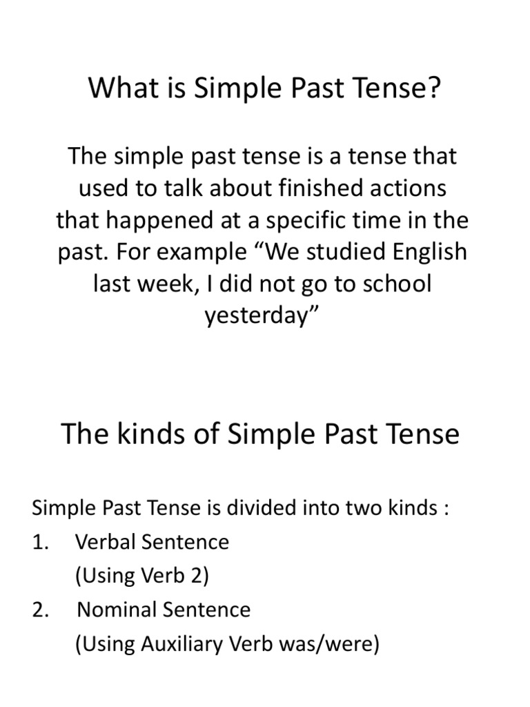 What Is Simple Past Tense? | PDF