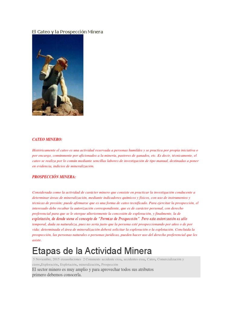 Cateo y Prospección Minera: Guía Básica | PDF | Minería | Geología