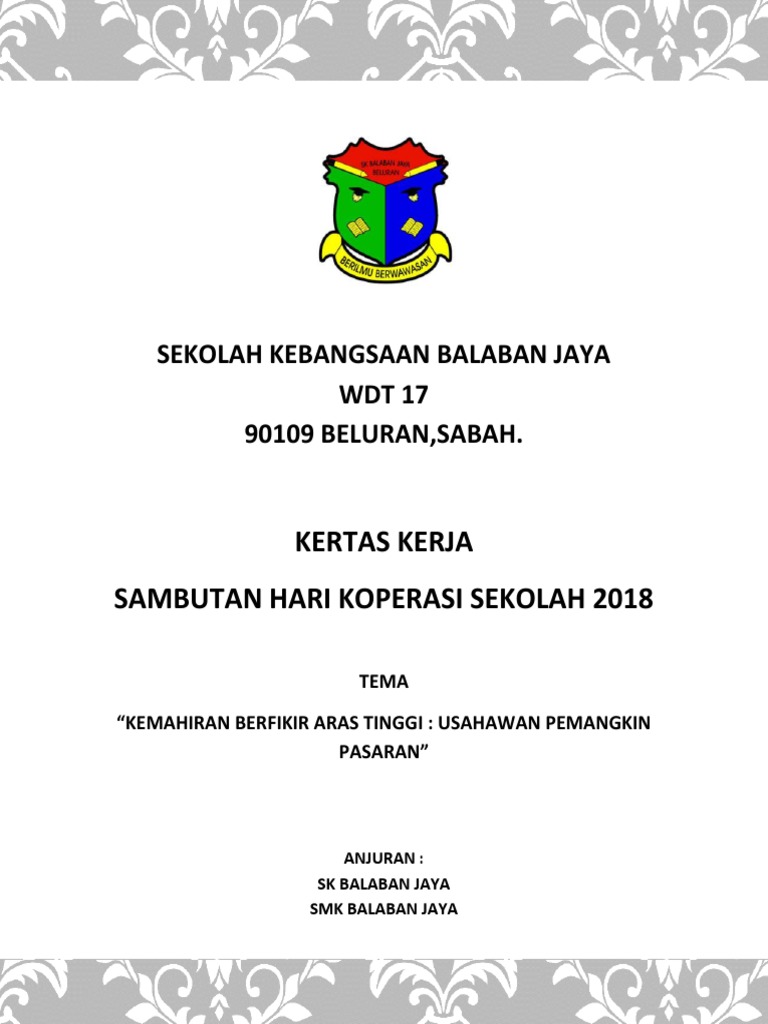 Kertas Kerja Program Hari Koperasi Sekolah - Docxnew | PDF