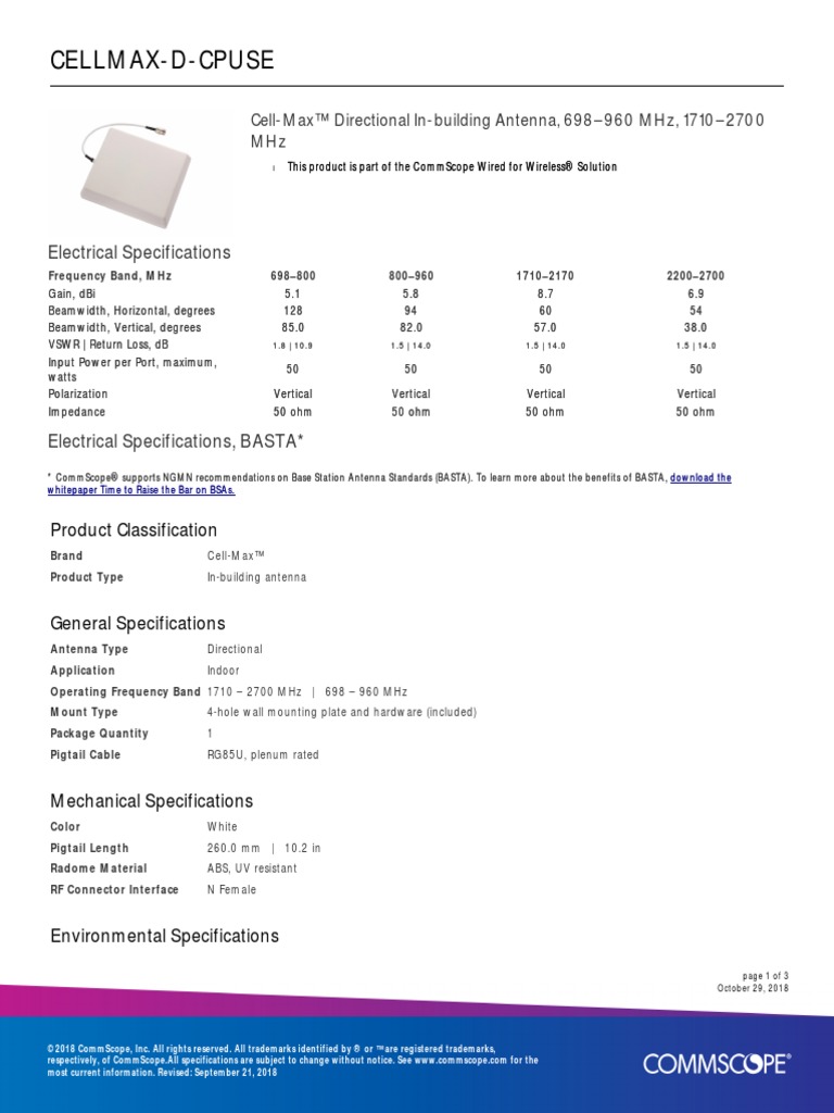 Cellmax-D-Cpuse: Electrical Specifications | PDF | Antenna (Radio) | Radio