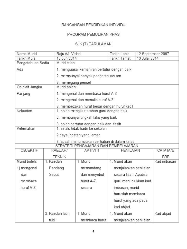 Assignment Rancangan Pendidikan Individu | PDF