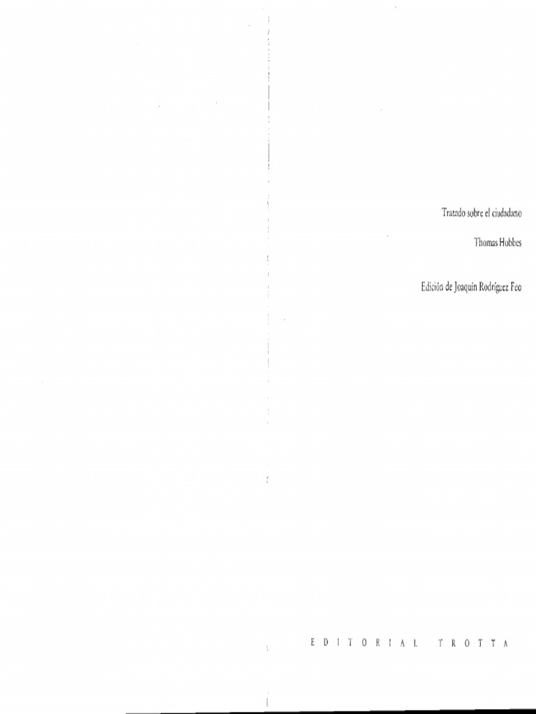 Hobbes, Thomas - de Cive (Ed. Trotta) | PDF