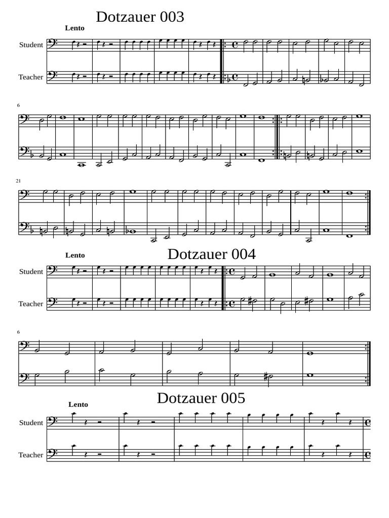 Dotzauer All Cello Duets From Violoncellschule Vol. 1 | PDF | Elementos de la música ...