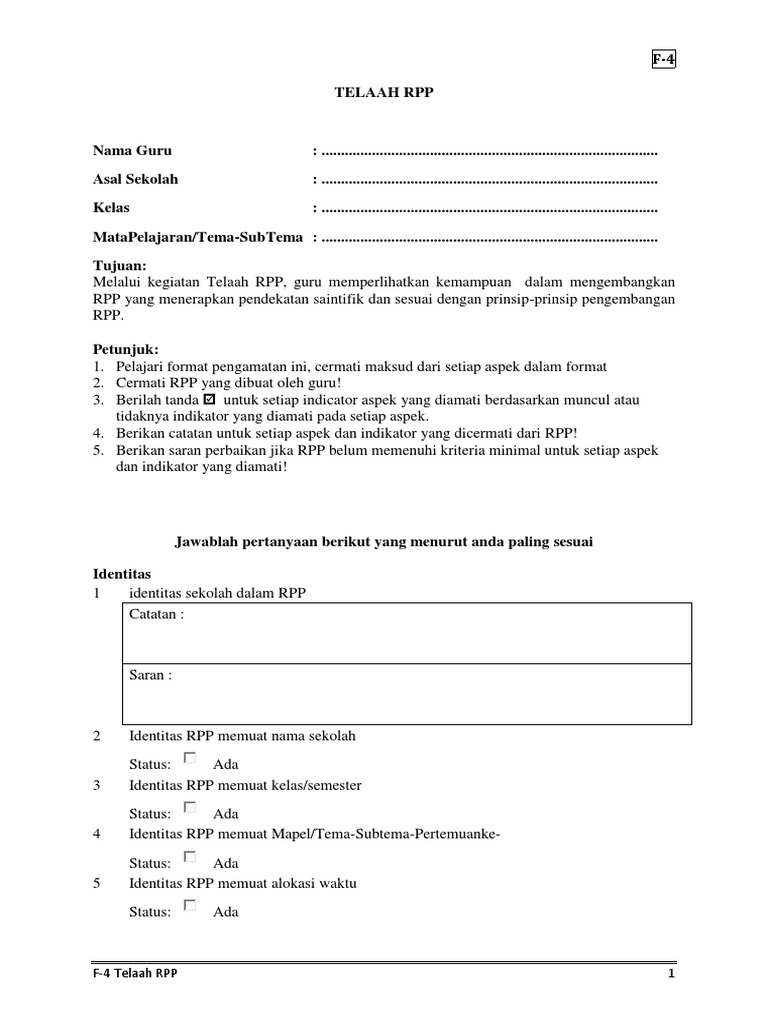 Telaah RPP untuk Guru | PDF | Karier & Perkembangan