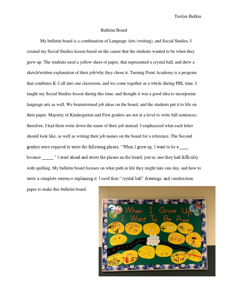 Bulletin Board Reflection | PDF | Language Arts & Discipline | Wellness