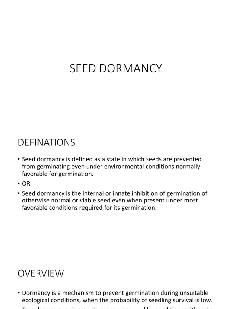 Seed Dormancy | PDF | Seed | Agronomy