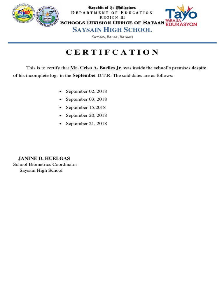 Bio Certification | PDF