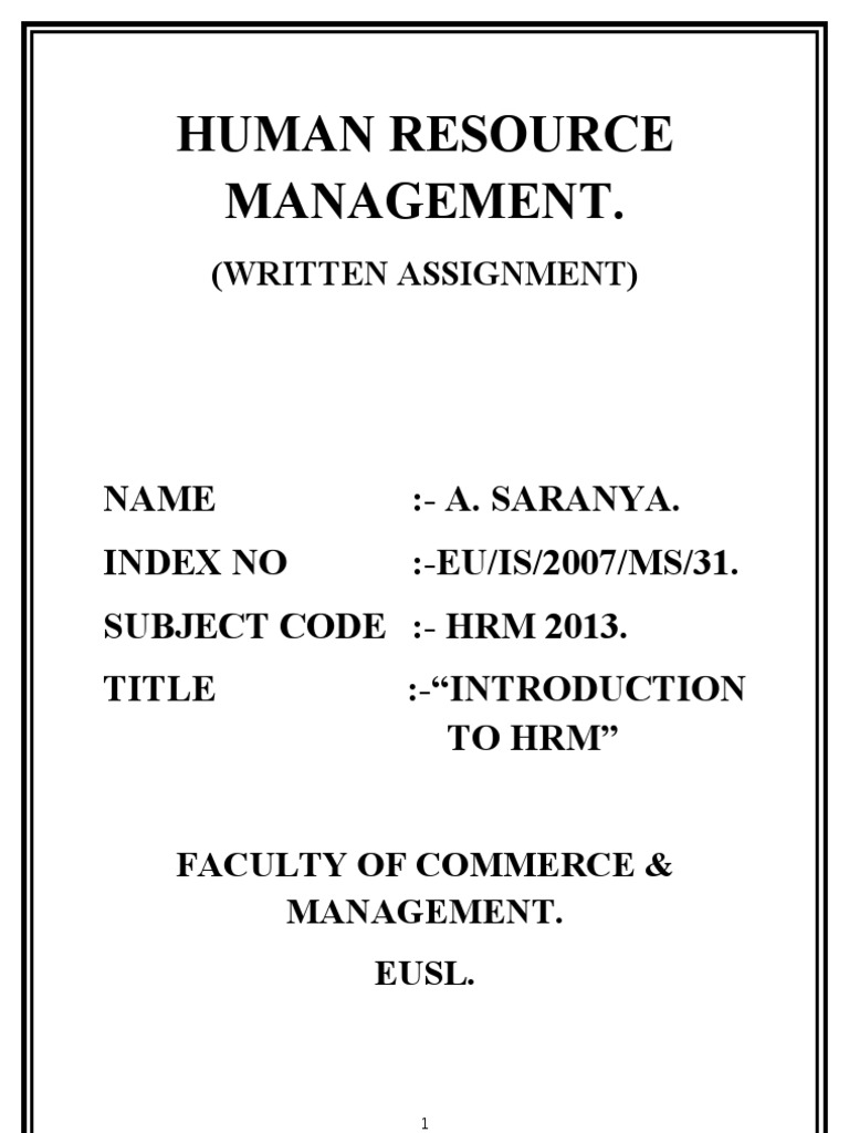 Human Resource Management | PDF | Human Resource Management | Human ...