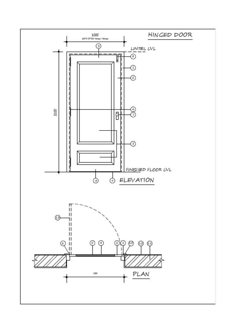 Hinged Door Elevation Plan | PDF