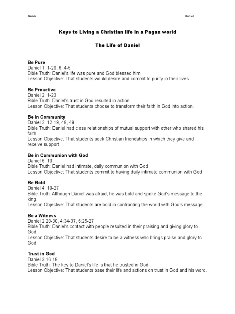 Daniel Outline | PDF | God | Christian Belief And Doctrine