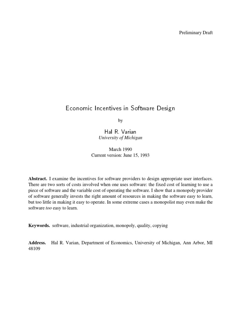 Economic Incentives in Software Design | PDF | Monopoly | Demand Curve