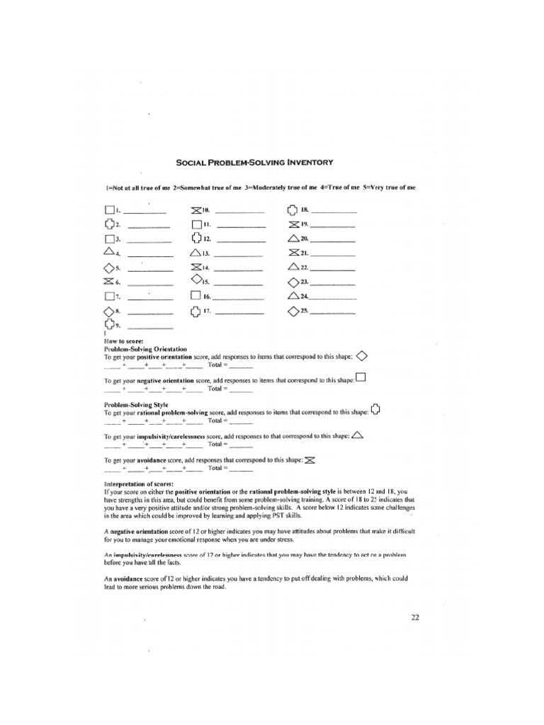 Problem Solving Inventory | PDF