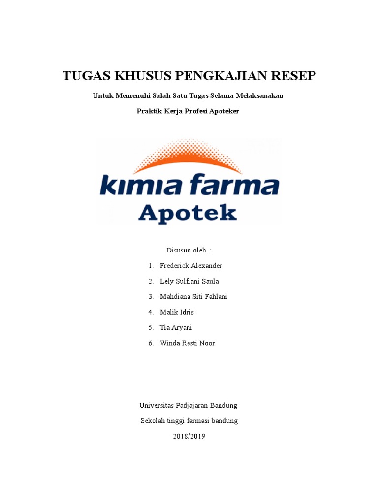 Makalah Tugas Khusus Kajian Resep STFB Unpad | PDF