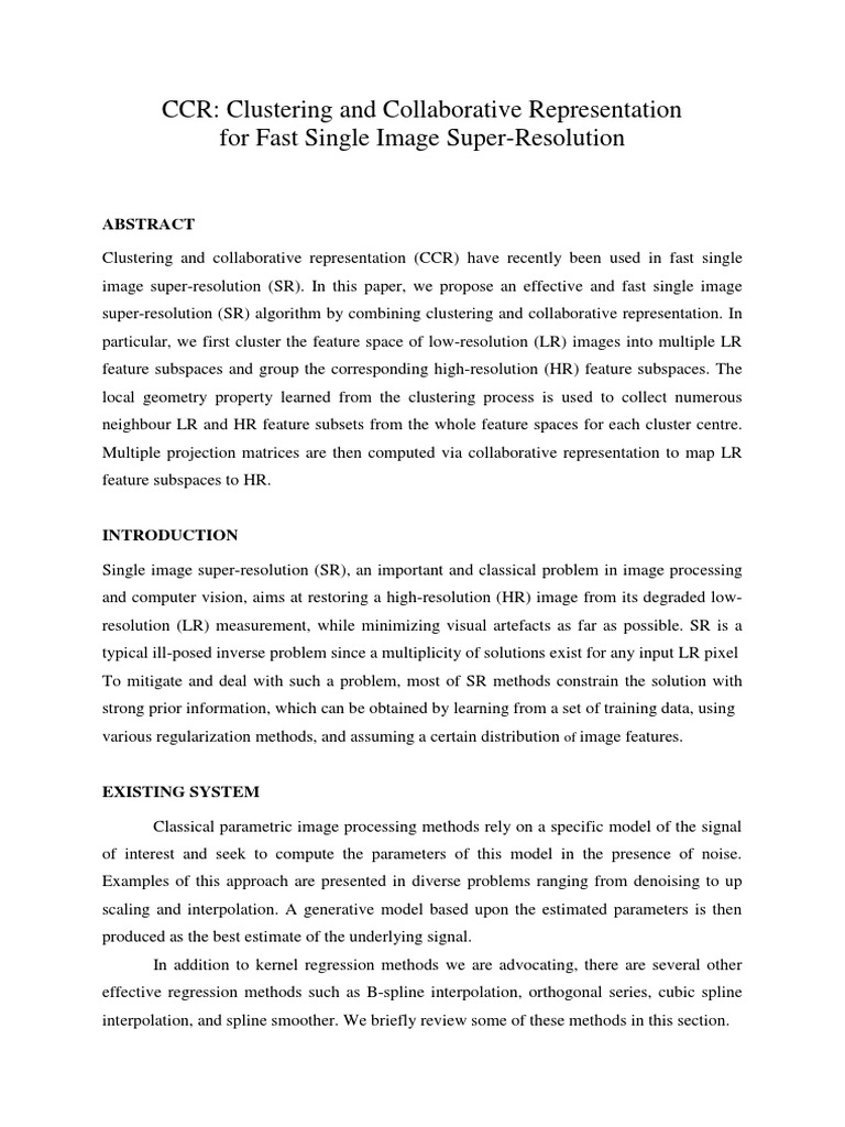 A Fast Single Image Super-Resolution Method Using Clustering and ...