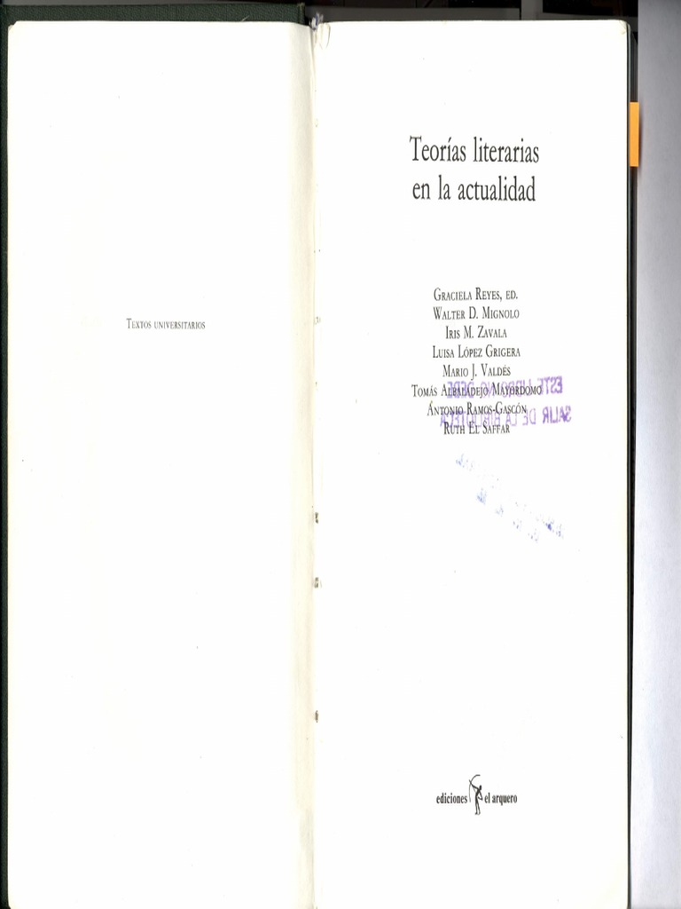 Walter Mignolo, Teorias Literarias o Teorías de La Literatura PDF | PDF