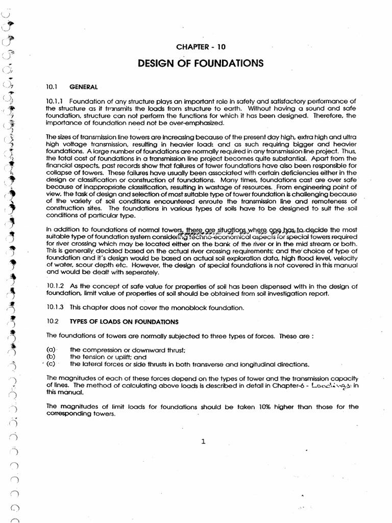 Design of Transmission Line Tower Foundations | PDF | Soil | Clay