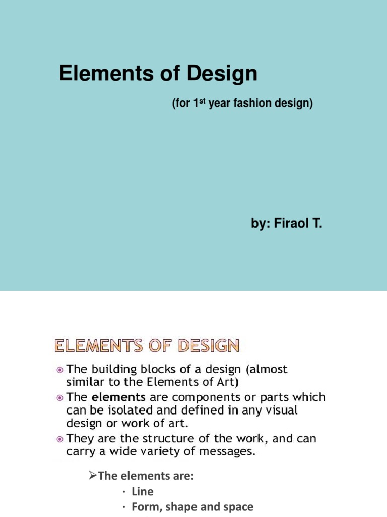 Fix Element of Design in Fashion | PDF | Color | Drawing
