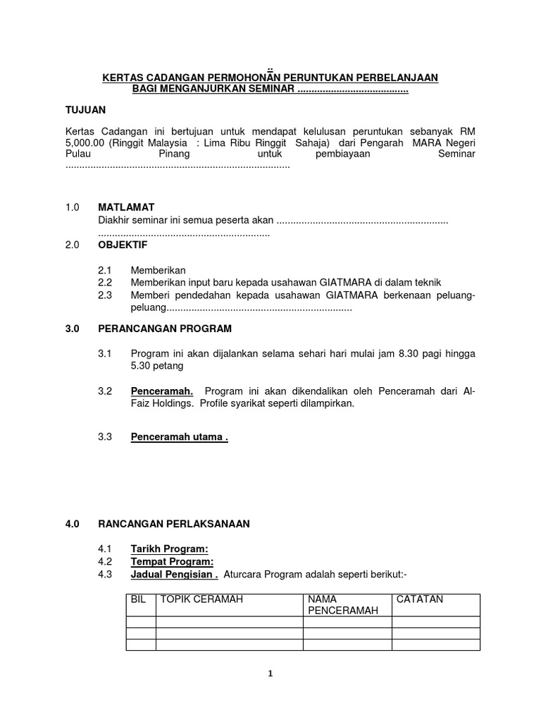 Frame Kertas Kerja Seminar Usahawan Giatmara 2018 | PDF