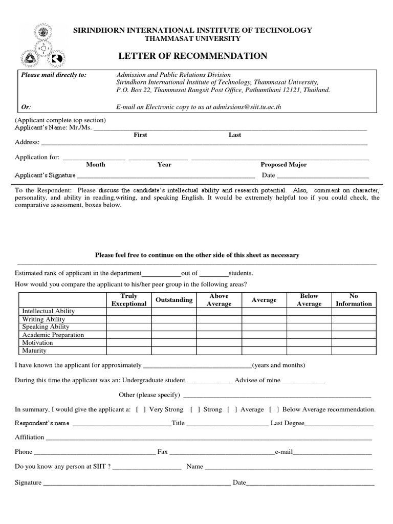 Letter of Recommendation | PDF | Behavior Modification