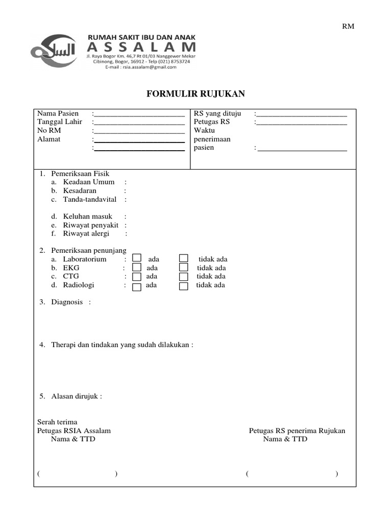 Form Rujukan External | PDF