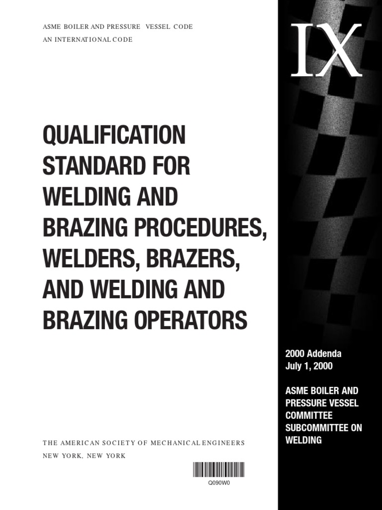 Asme Sec Ix - 2000 Add PDF | PDF | Mechanical Engineering | Engineering