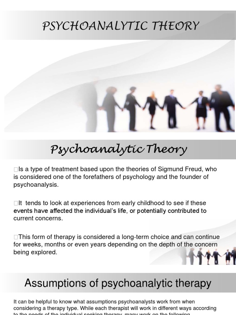 Psychoanalytic Theory Psychoanalysis Psychotherapy
