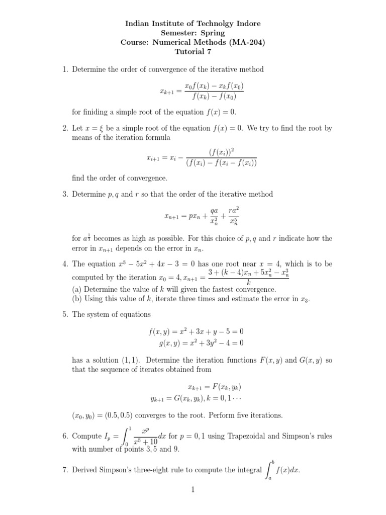 Tut 7 | PDF | Numerical Analysis | Computational Science