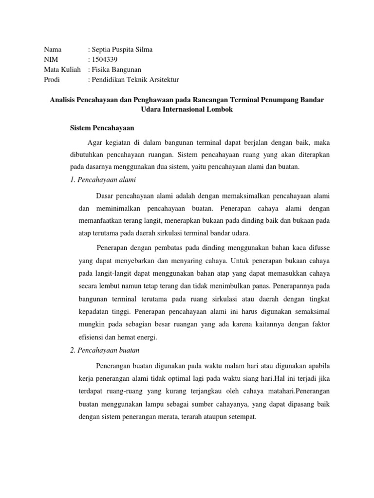 Analisis Penghawaan Dan Pencahayaan | PDF