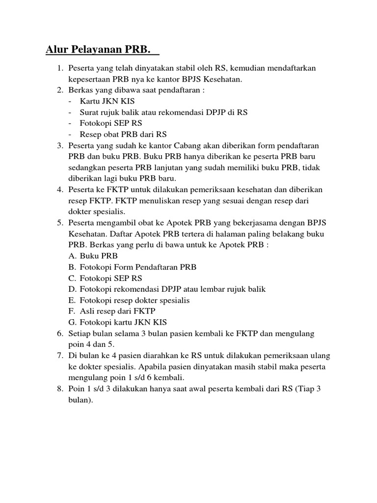Alur Pelayanan PRB | PDF