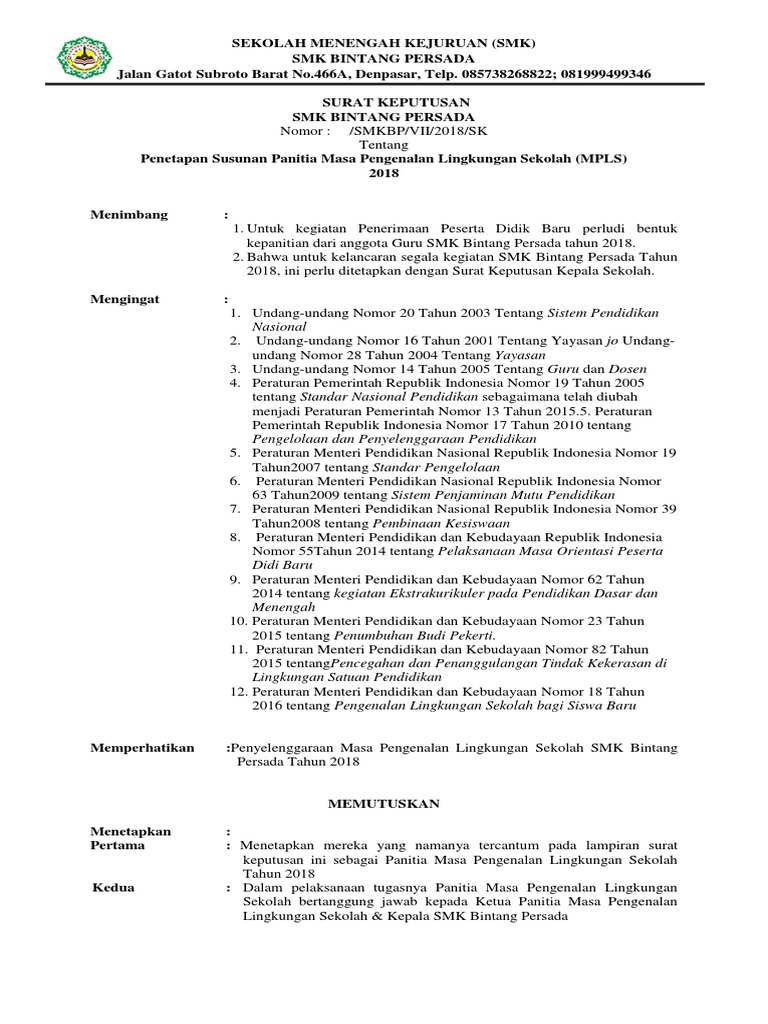 SK Kepanitiaan Mpls | PDF